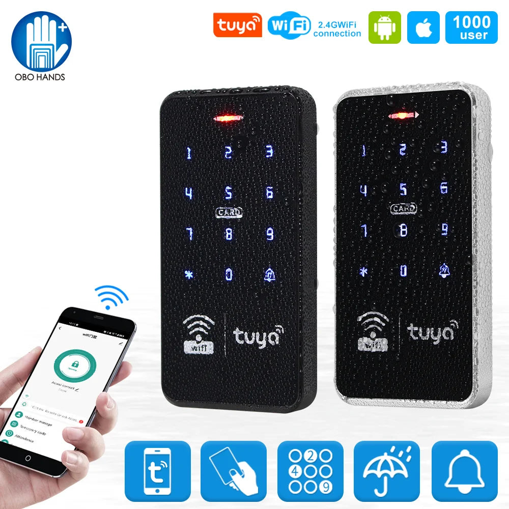 Waterproof WiFi Tuya APP Access Control Keypad 13.56MHz RFID Card Keyb