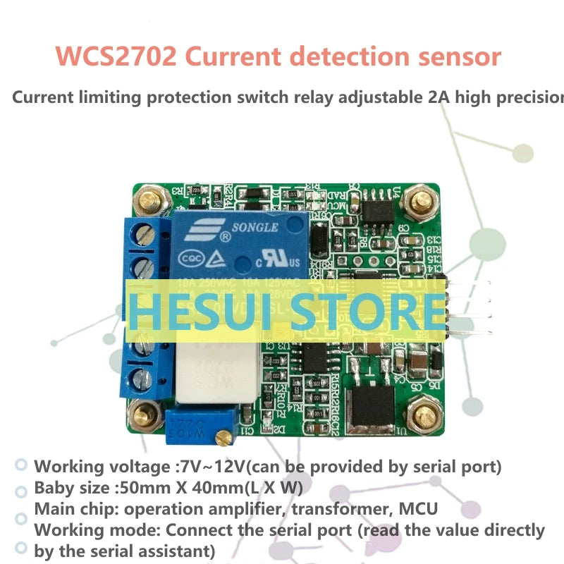 WCS2702 High precision AC-DC current detection sensor module 2A curren
